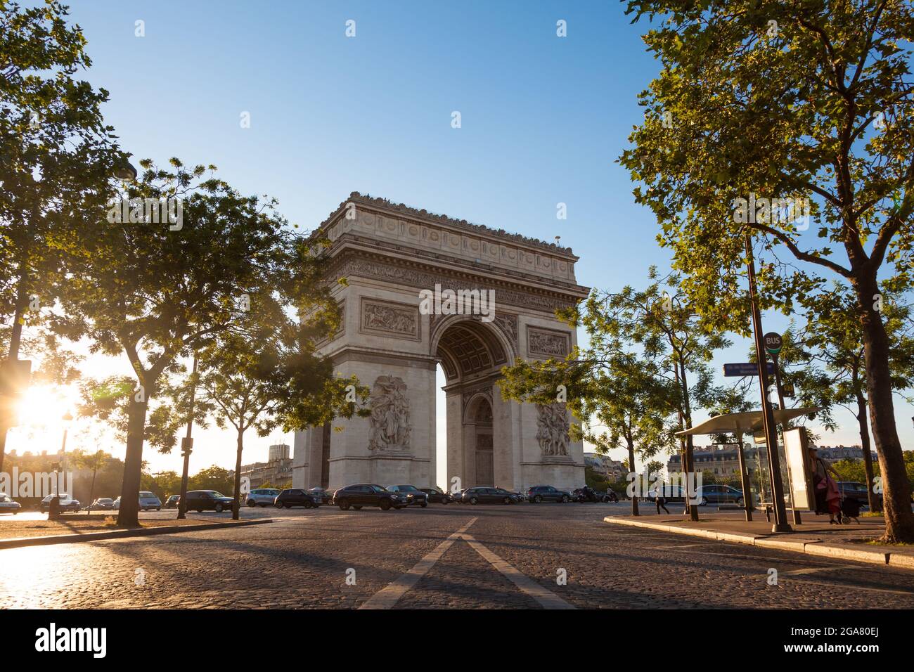 View of Arc de Triomphe - Triumphal Arc in Paris, France Stock Photo ...