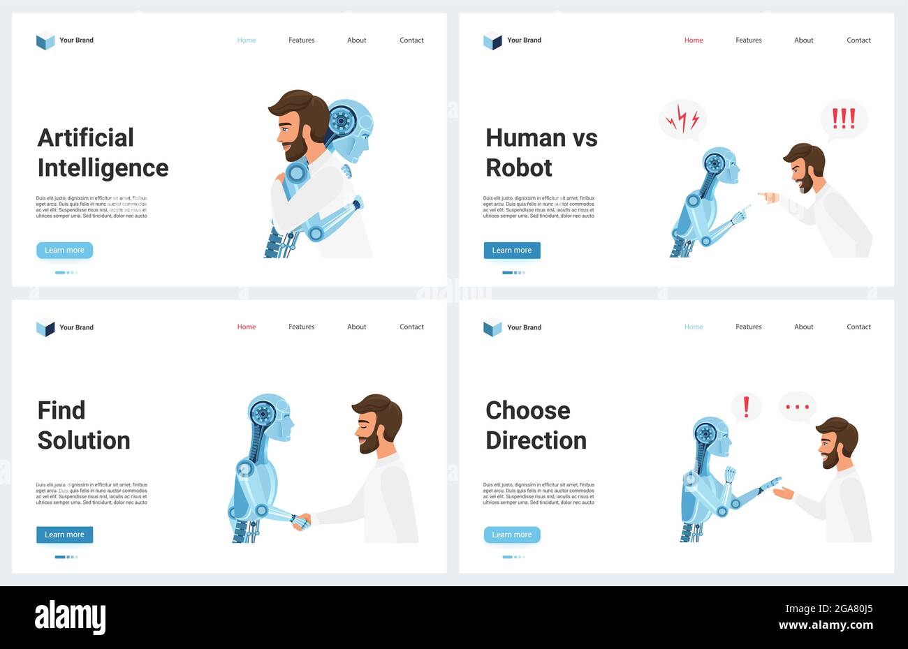 Artificial intelligence futuristic technology vector illustration ...