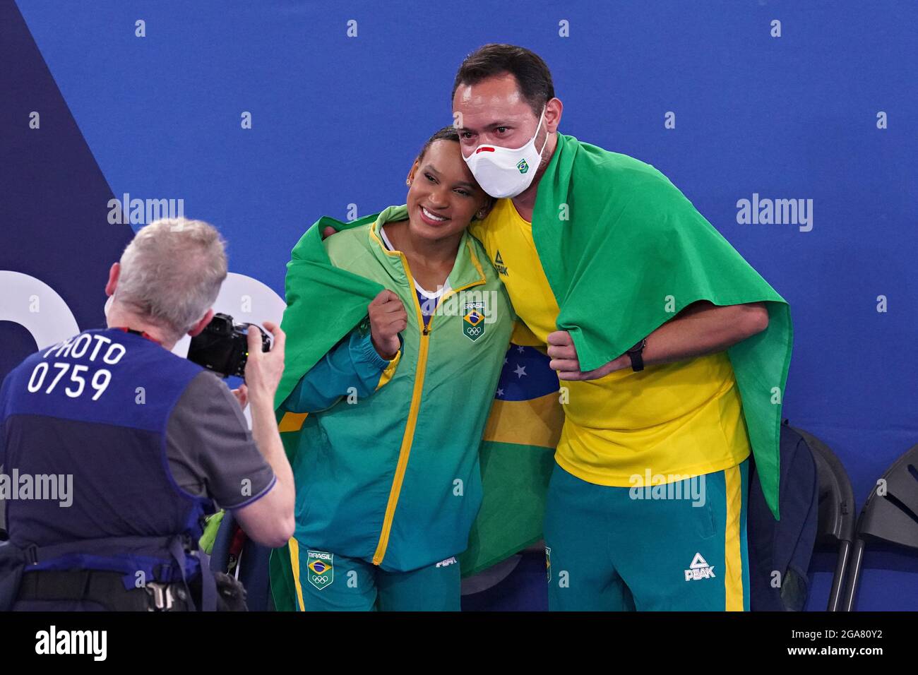 Tokyo, Japan. 29th July, 2021. Rebeca Andrade of Brazil, poses with her ...