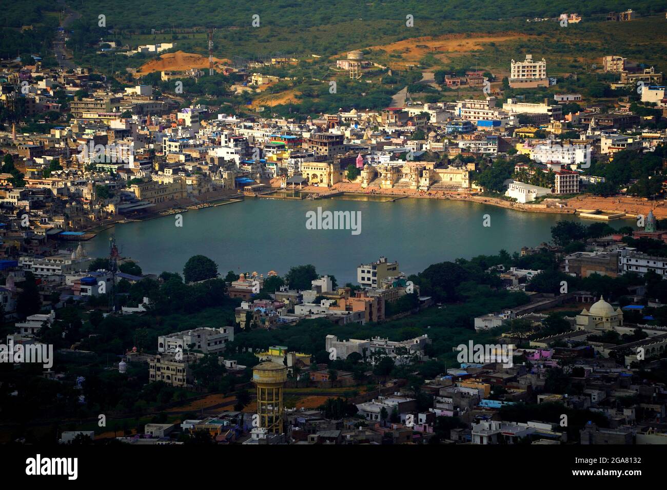 Aerial View of the Holy Lake of Pushkar, Rajasthan, India on 25 July ...