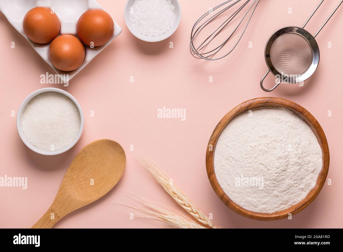 Baking or cooking background. Ingredients, kitchen items for baking ...