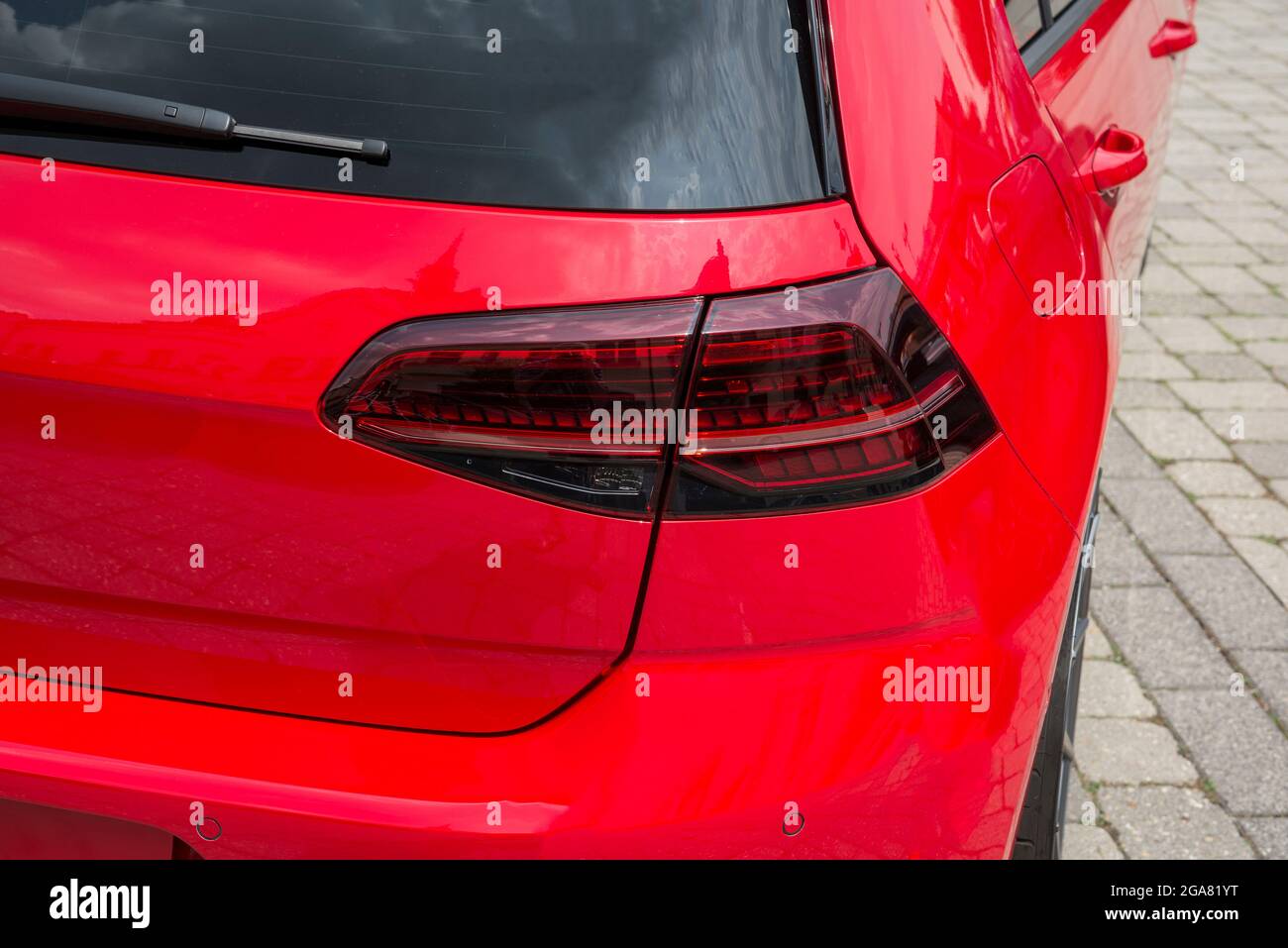 Red backlight of a modern car Stock Photo - Alamy