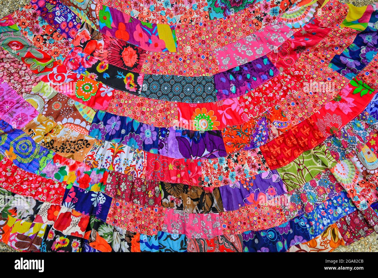 Bright color cloth combined from small pieces Stock Photo - Alamy