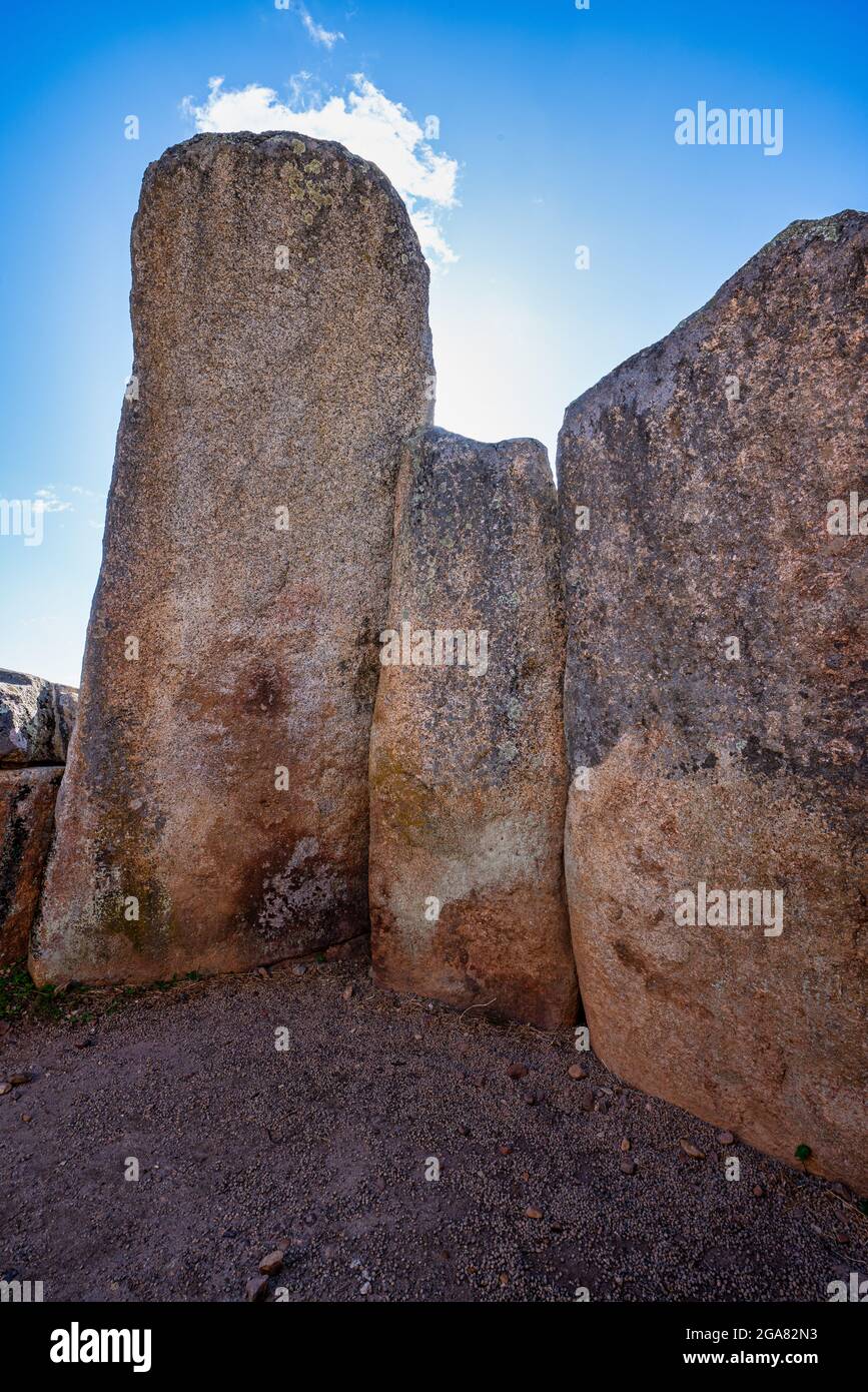 Dolmen of Lacara, funeral chamber. Ancient megalithic building near La ...