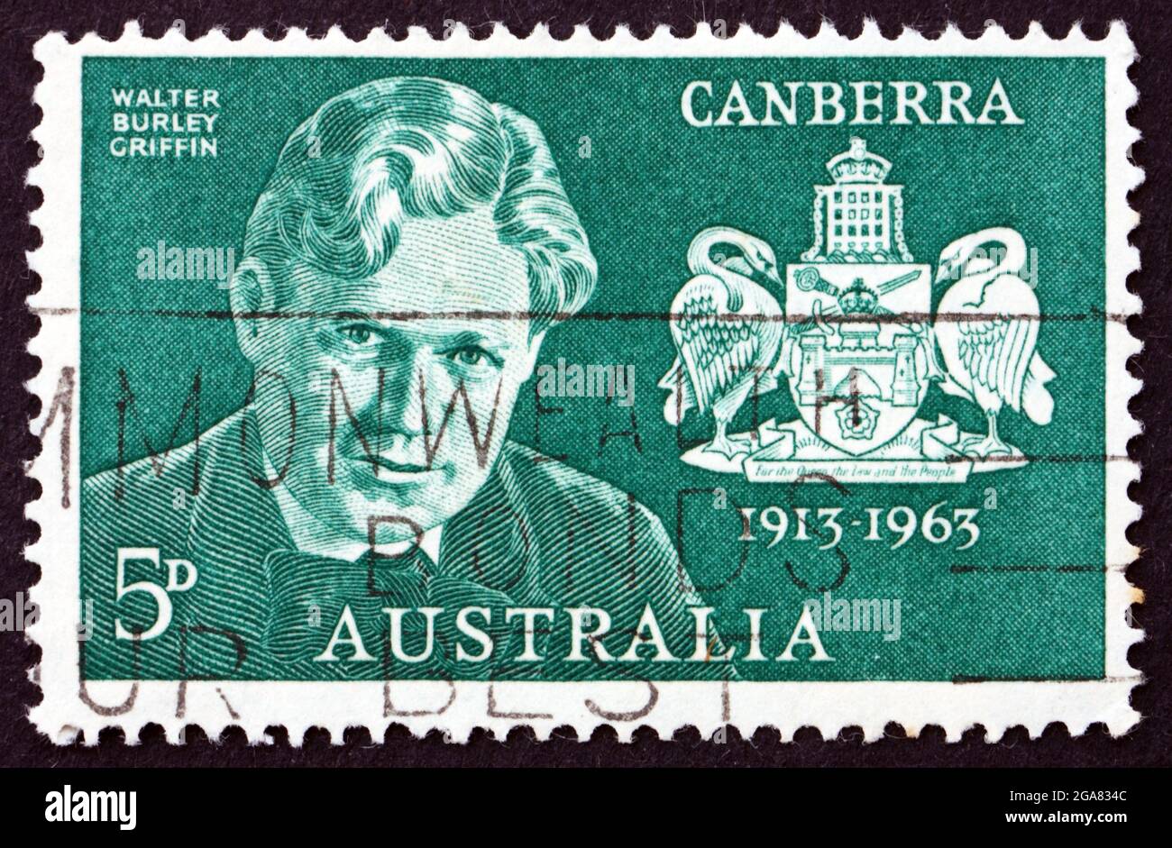 AUSTRALIA - CIRCA 1963: a stamp printed in the Australia shows Walter ...
