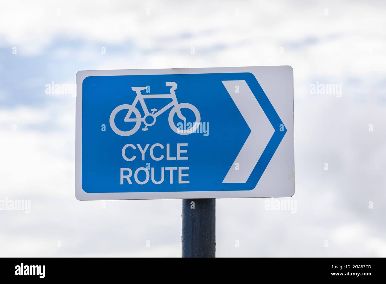 A Cycle Route sign Stock Photo - Alamy
