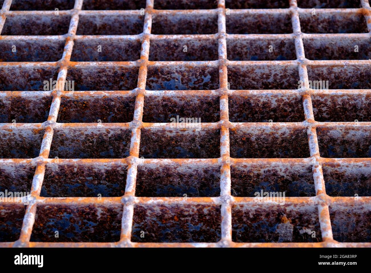 Iron grate for street drain rusted rusty metal texture Stock Photo - Alamy