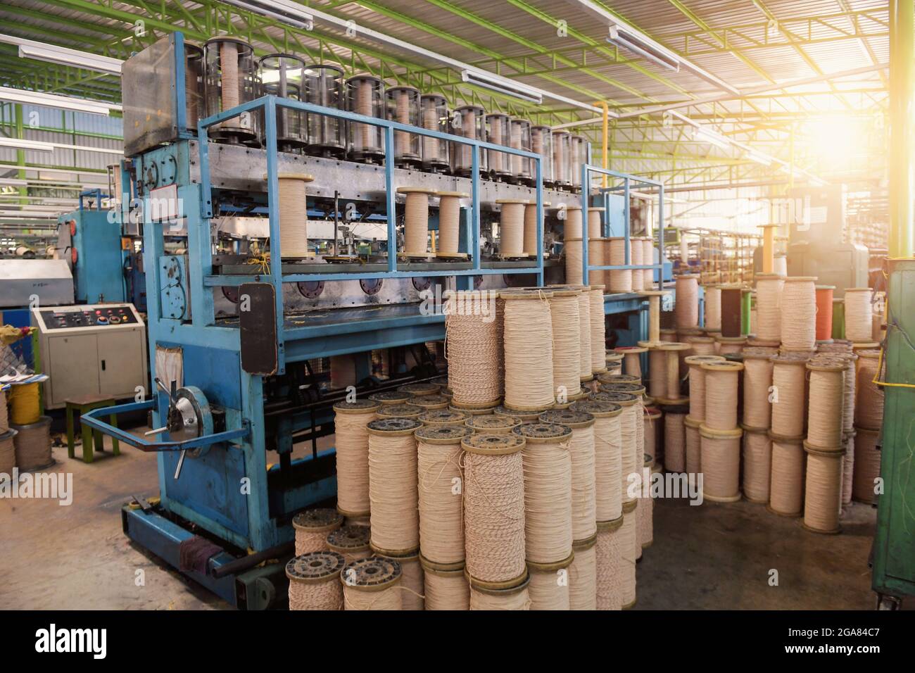 Factory Indoor,Injection molding machines in a large factory Stock ...