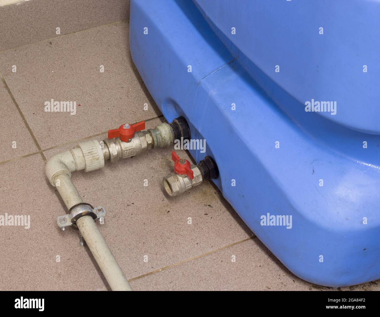 the bottom of the water storage tank of the filter station with ...