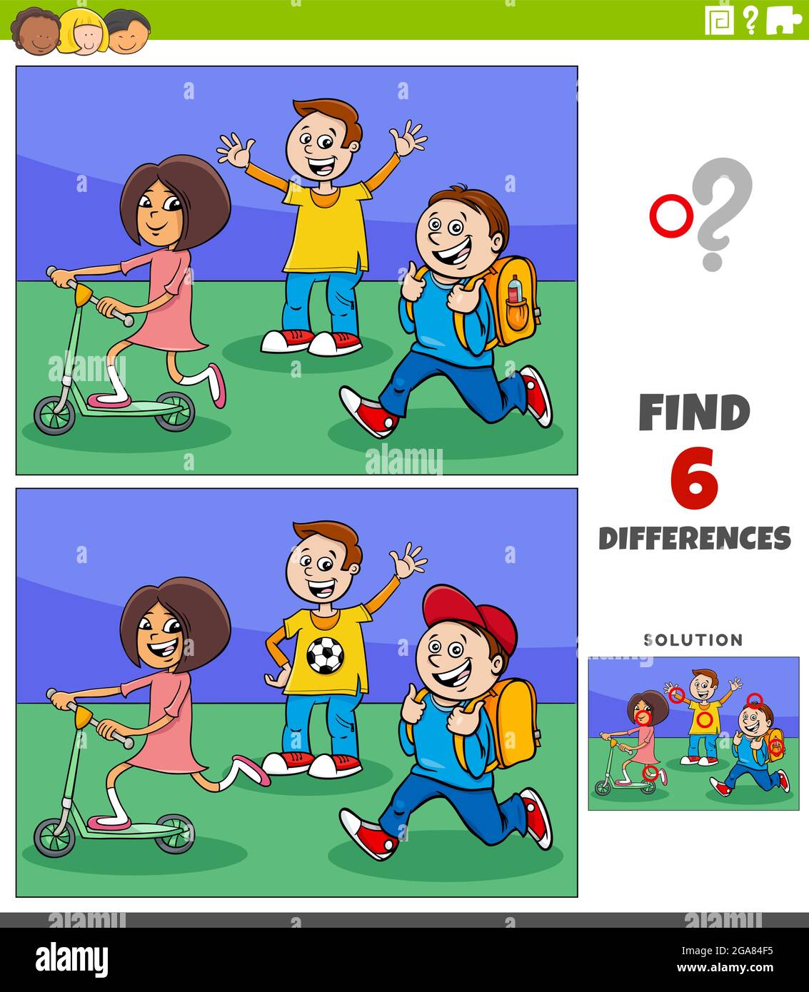 Cartoon illustration of finding the differences between pictures ...