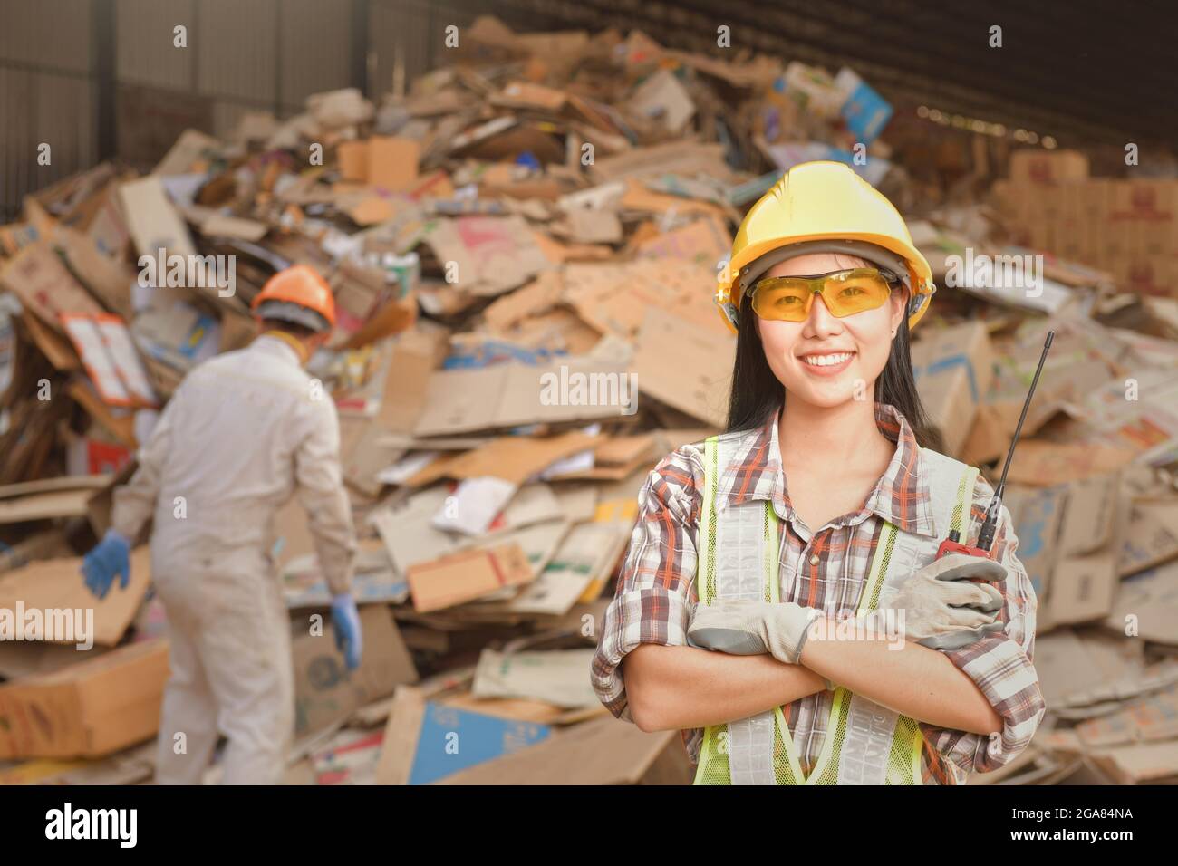 Concept of recycle and office work of confidential.recycling of waste ...