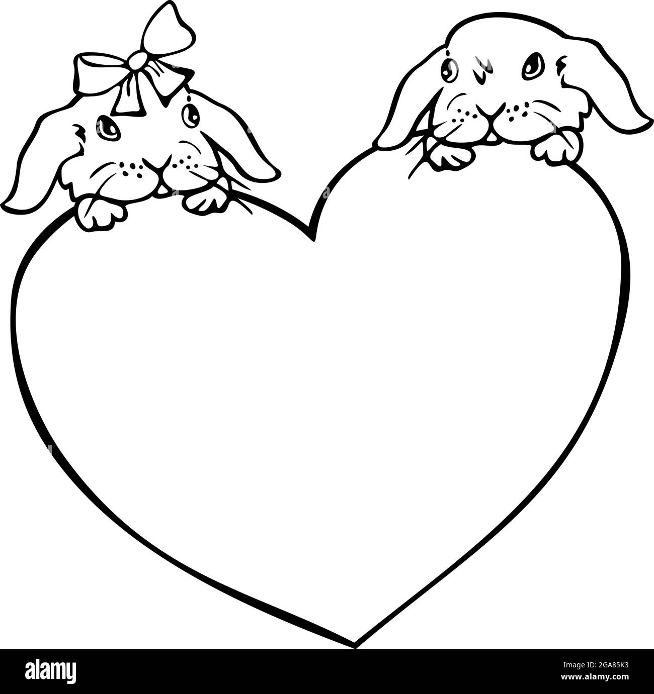 Bunnies sticker Black and White Stock Photos & Images - Alamy