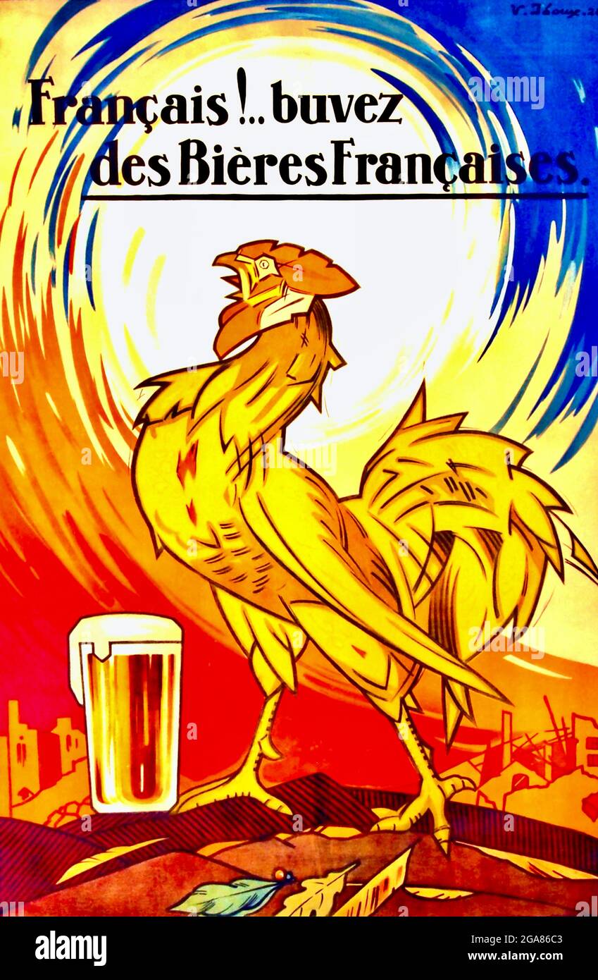 Vintage french drink poster hi-res stock photography and images - Alamy