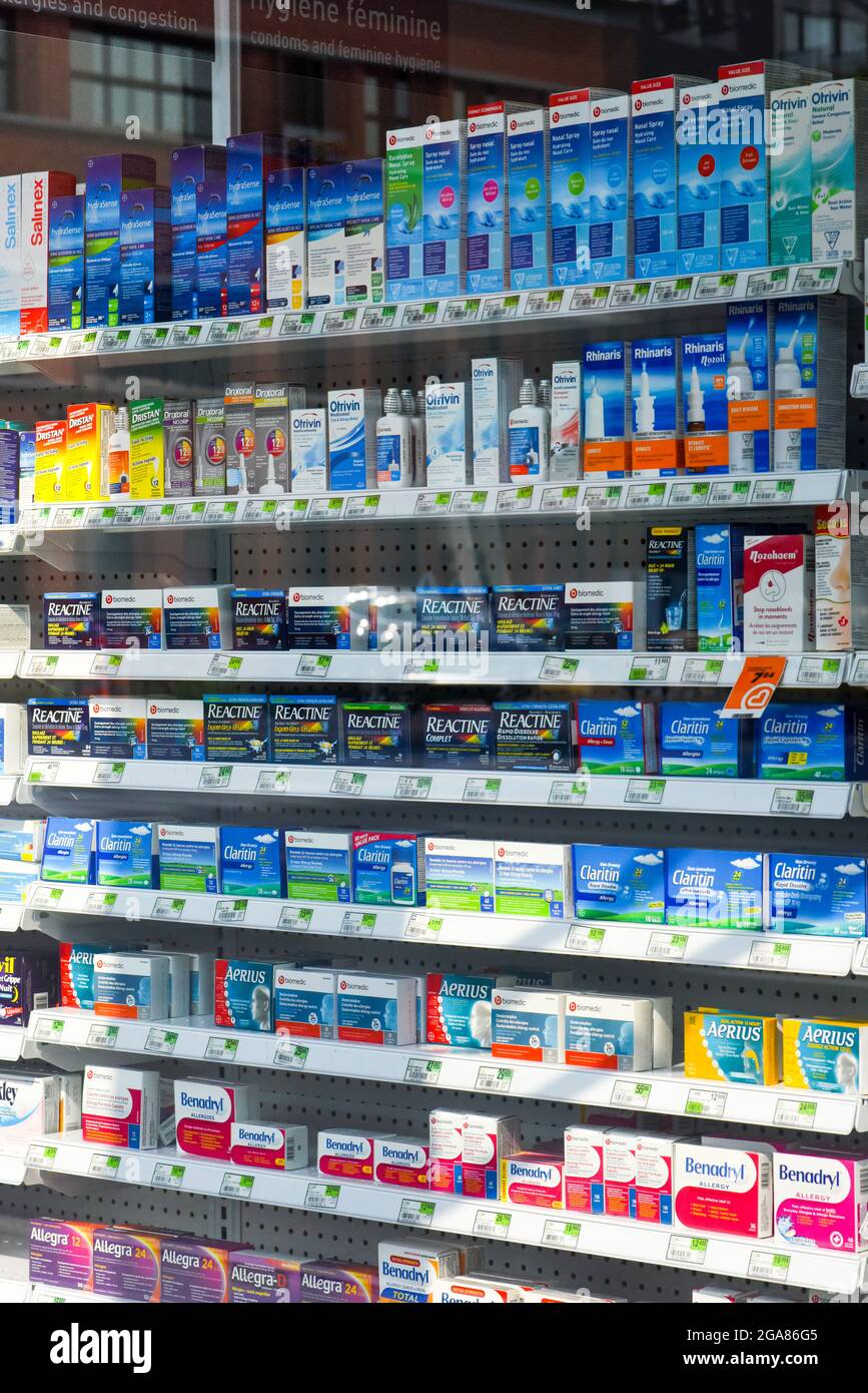 Pharmacy shelves canada hi-res stock photography and images - Alamy