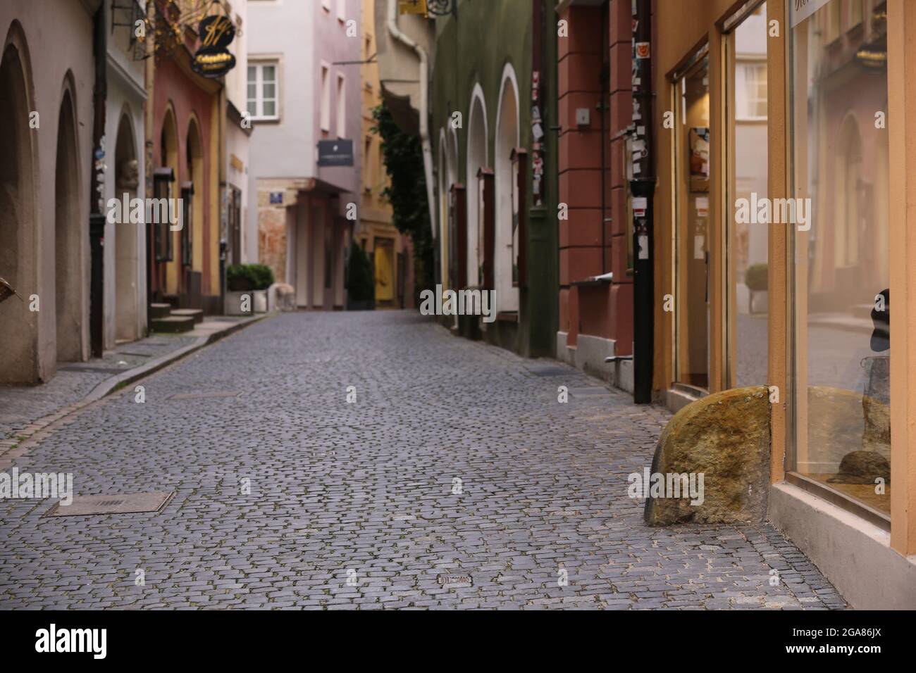 Regensburg, Altstadt oder Innenstadt mit mittelalterlicher Architektur ...