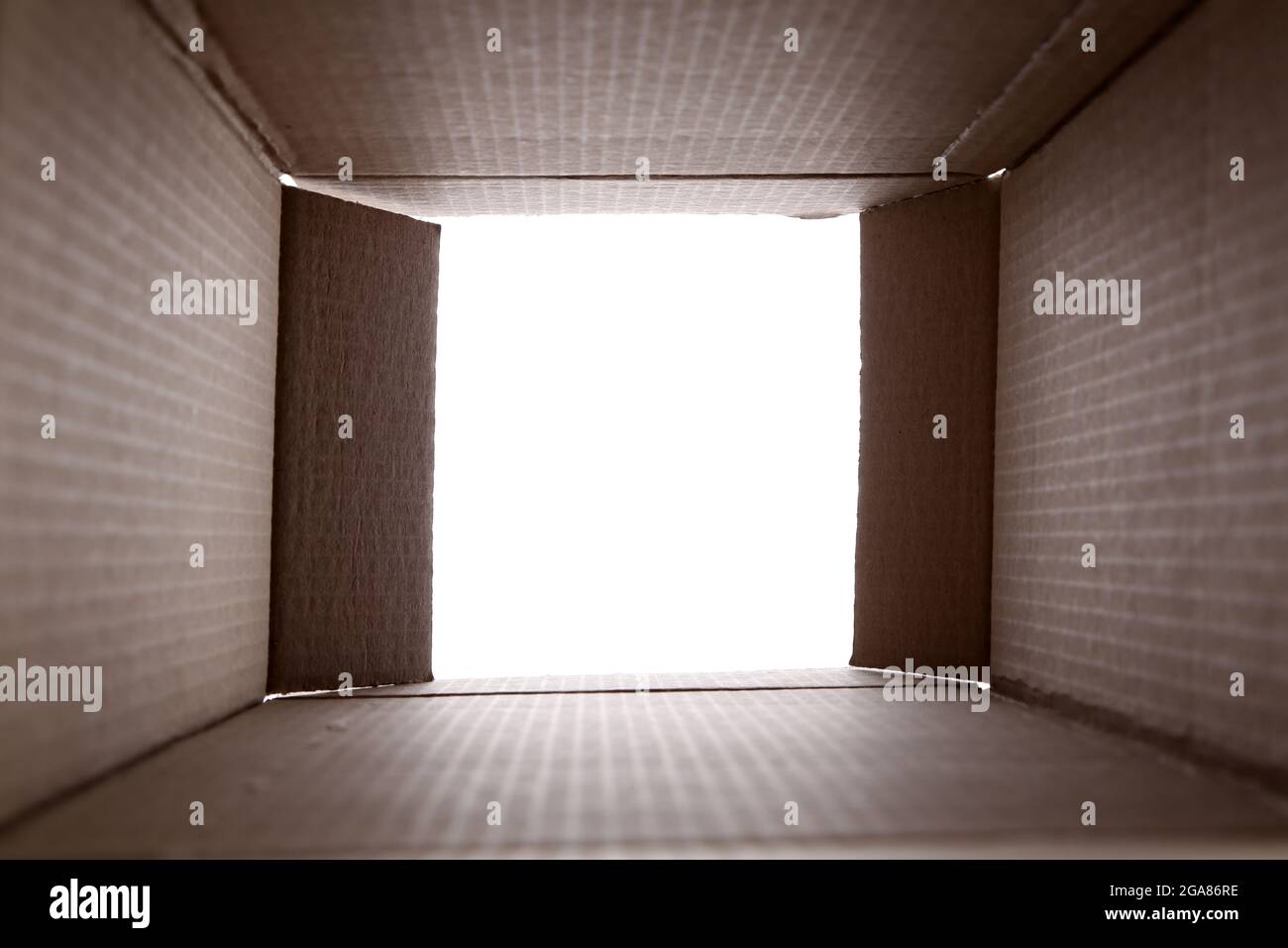 Cardboard box inside view Stock Photo - Alamy