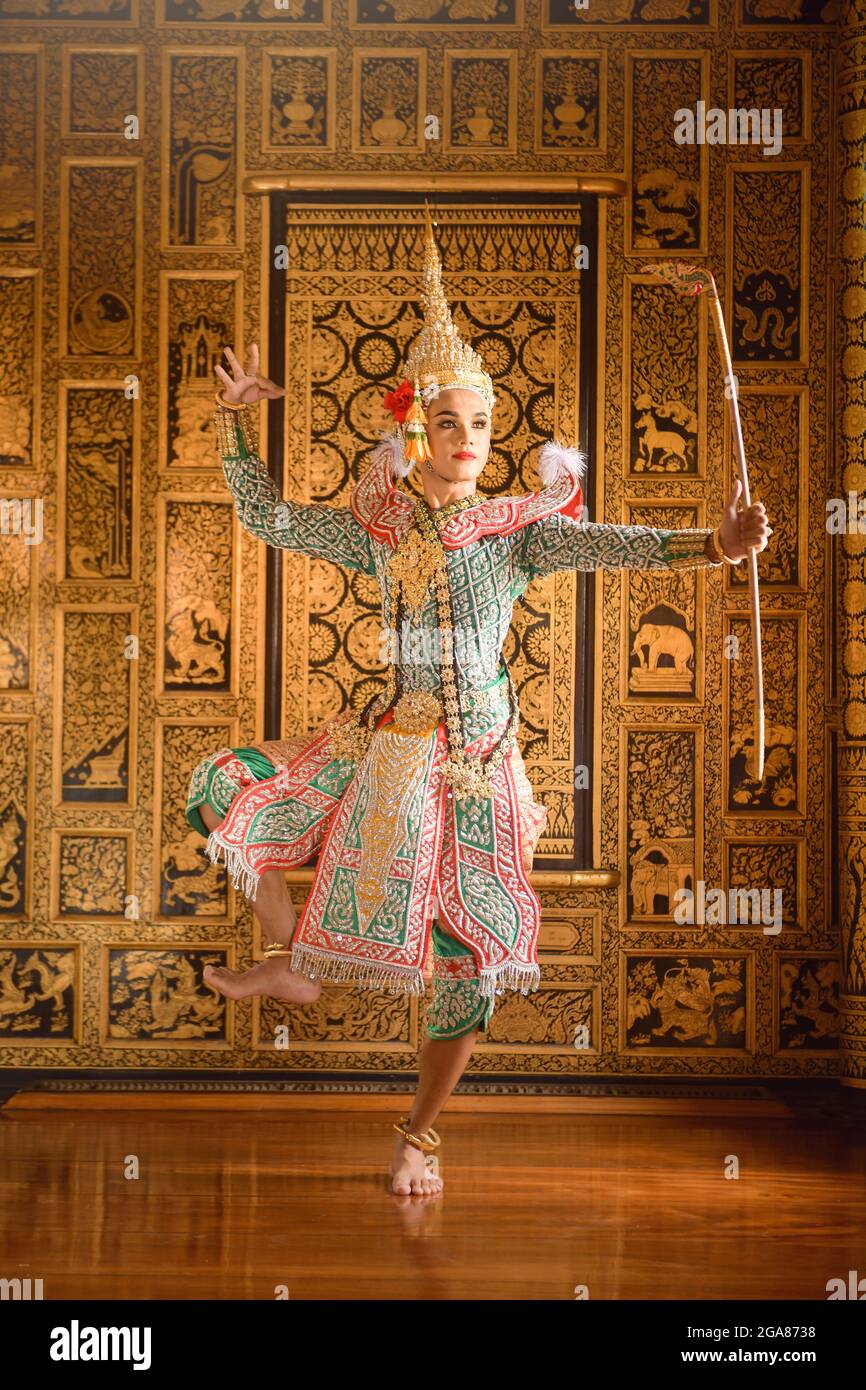 Khon is traditional dance drama art of Thai classical masked.Art ...