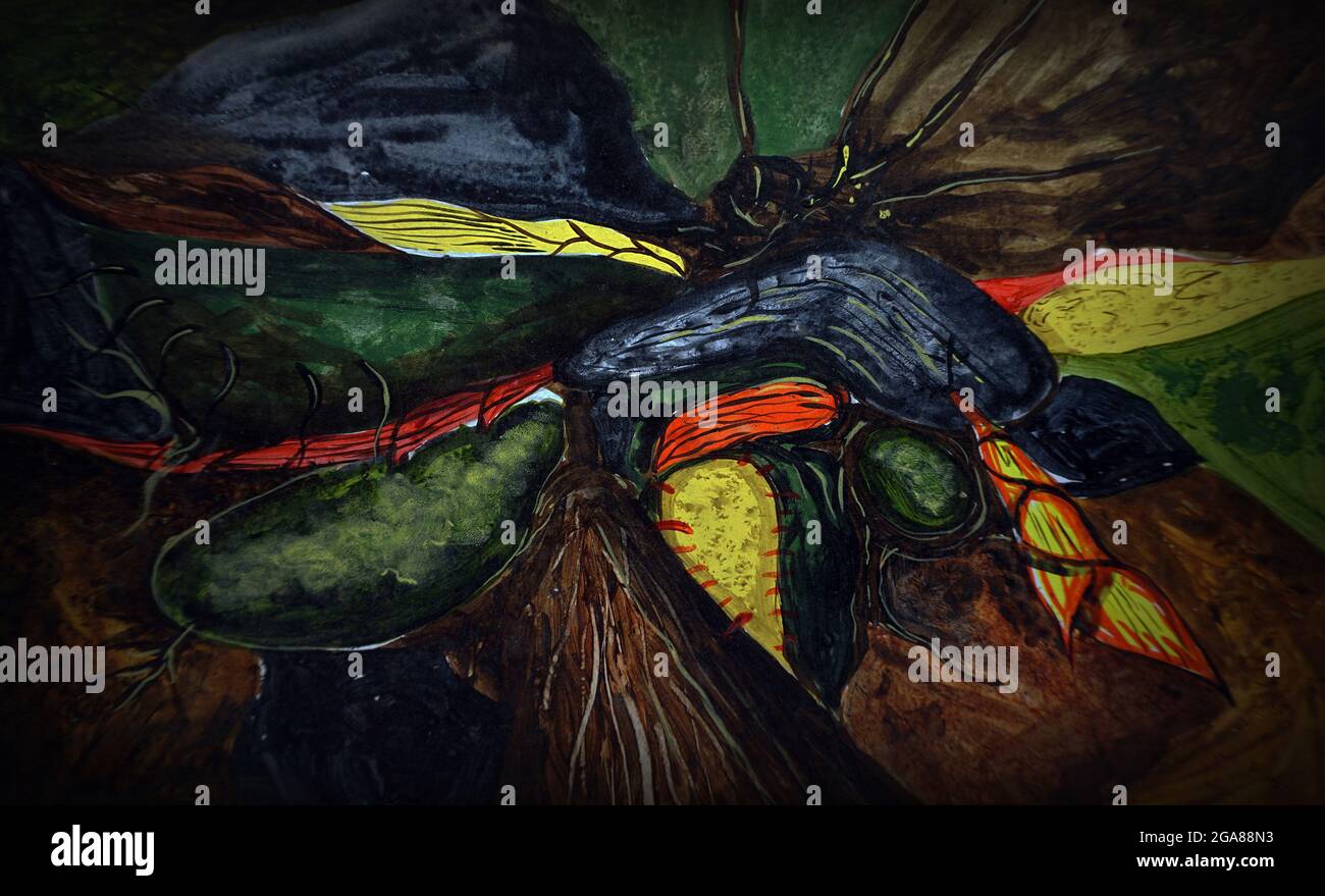 Art painting Abstract Acrylic Flower Nature Imagination , geometric ...