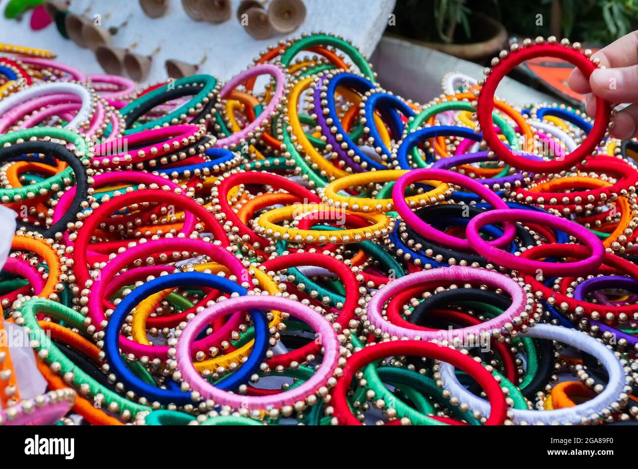 Colorful bangles closeup hi-res stock photography and images - Alamy