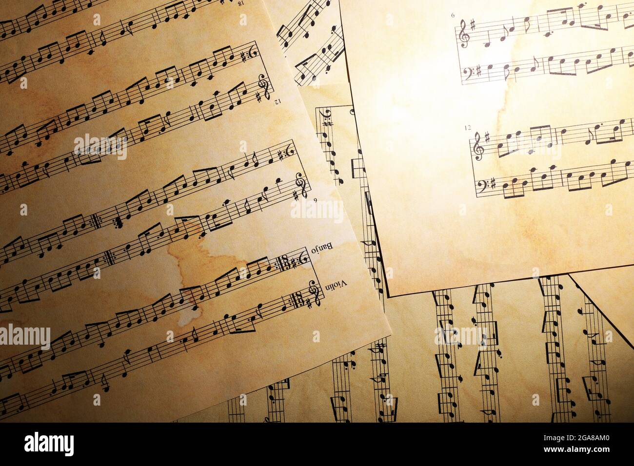 Music sheets background Stock Photo - Alamy