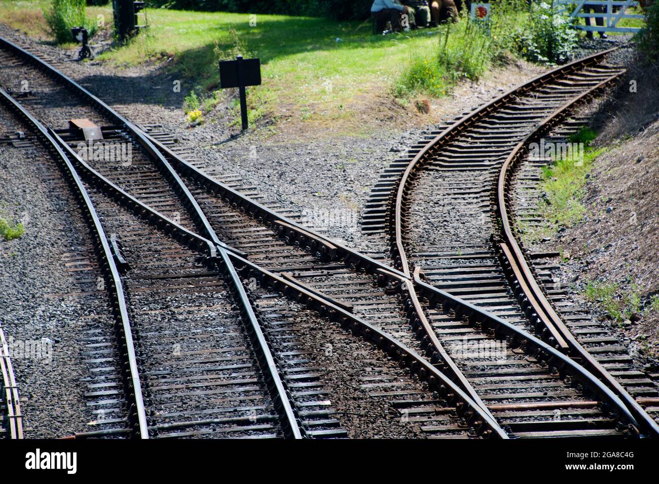 Cross Railway Tracks At Highley On The Severn Valley Railway England UK ...