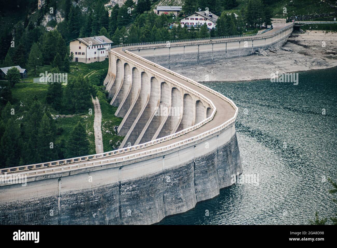Dam and Lago di Fedaia, Italy, Dolomites Stock Photo - Alamy