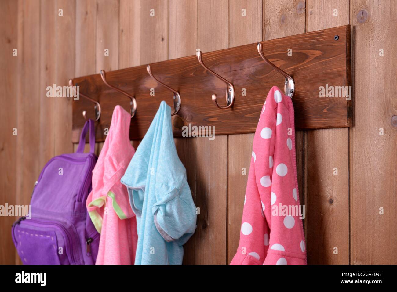 Backpack school hook hi-res stock photography and images - Alamy