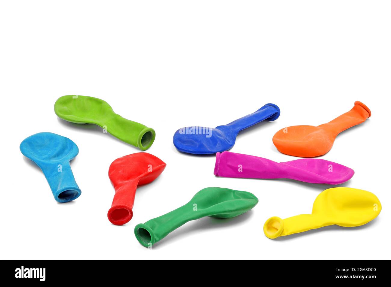 colored empty balloons isolated on a white background with copy space ...