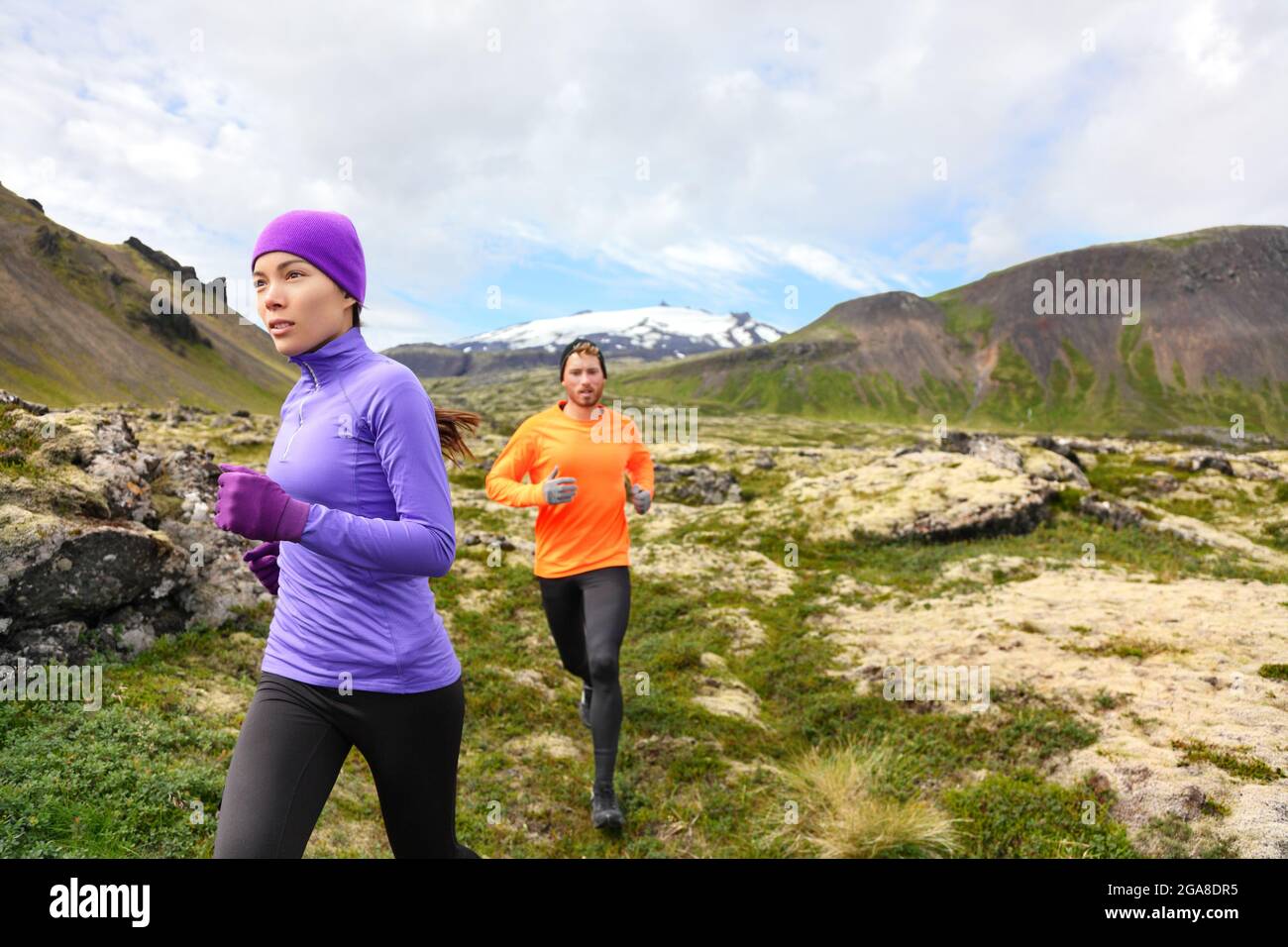 Trail running people cross country runners Stock Photo - Alamy