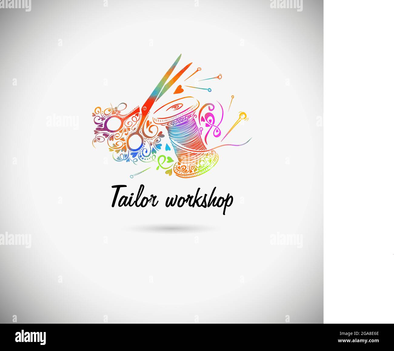 Spool with threads and sewing button. Doodle style Stock Vector Image ...