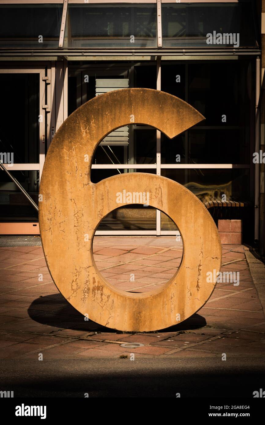 A large number six in concrete Stock Photo - Alamy
