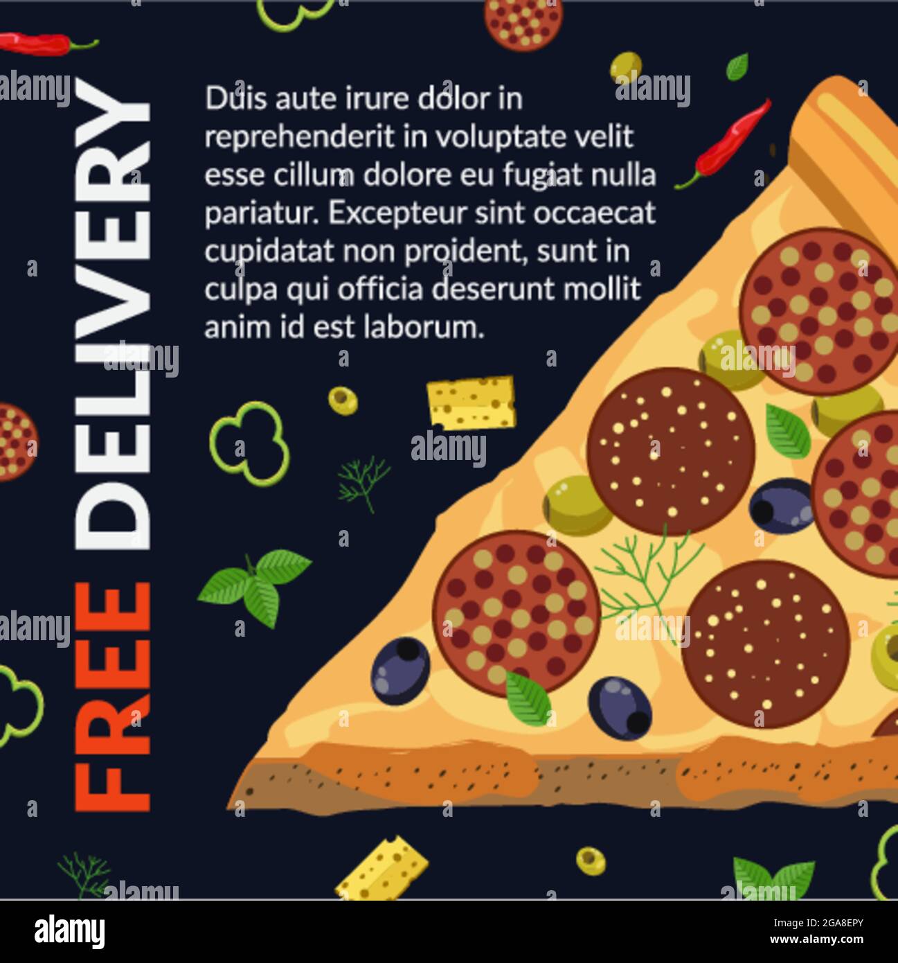 Free pizza delivery, cafe or restaurant service Stock Vector Image ...