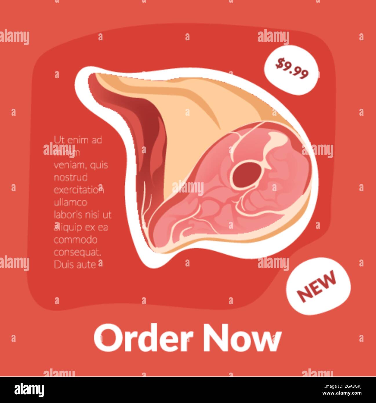 Order now, butcher department promotional banner Stock Vector Image ...