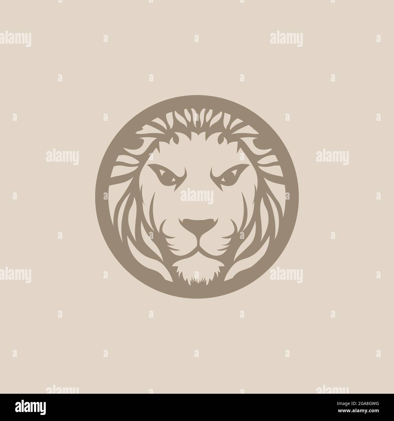 Lion face logo emblem template vector hi-res stock photography and ...