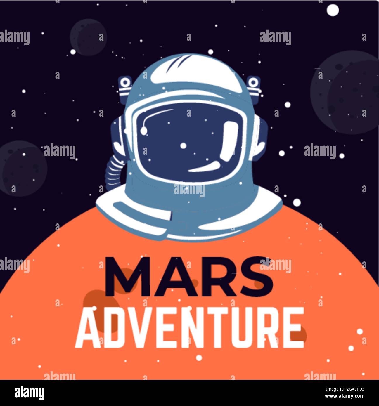 Mars adventure outer space exploration in universe Stock Vector Image ...