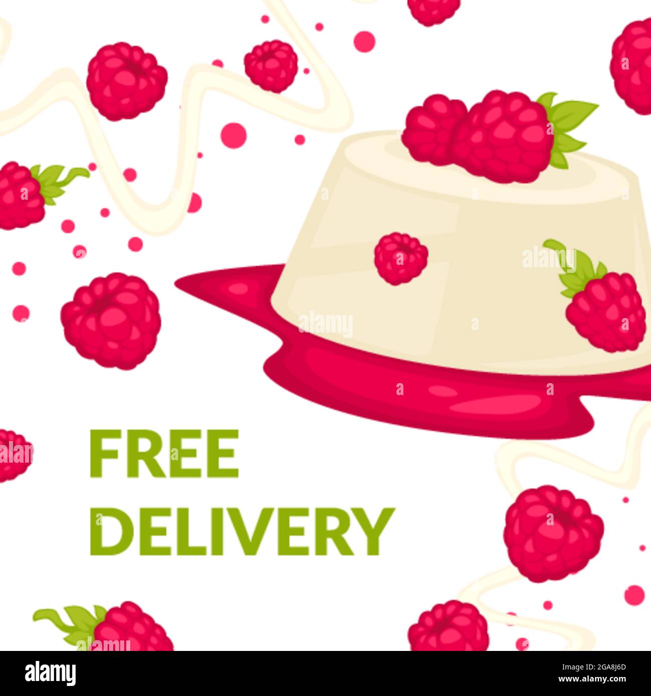 Free delivery from bakery or cafe, sweet dessert Stock Vector Image ...