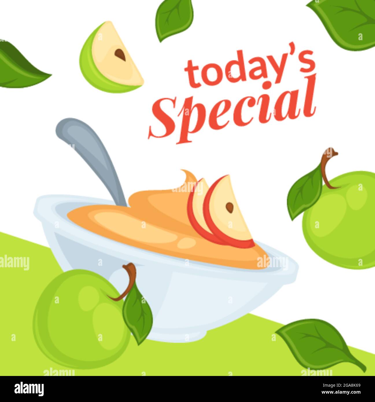 Todays special apple pie or mousse, shop marketing Stock Vector Image ...
