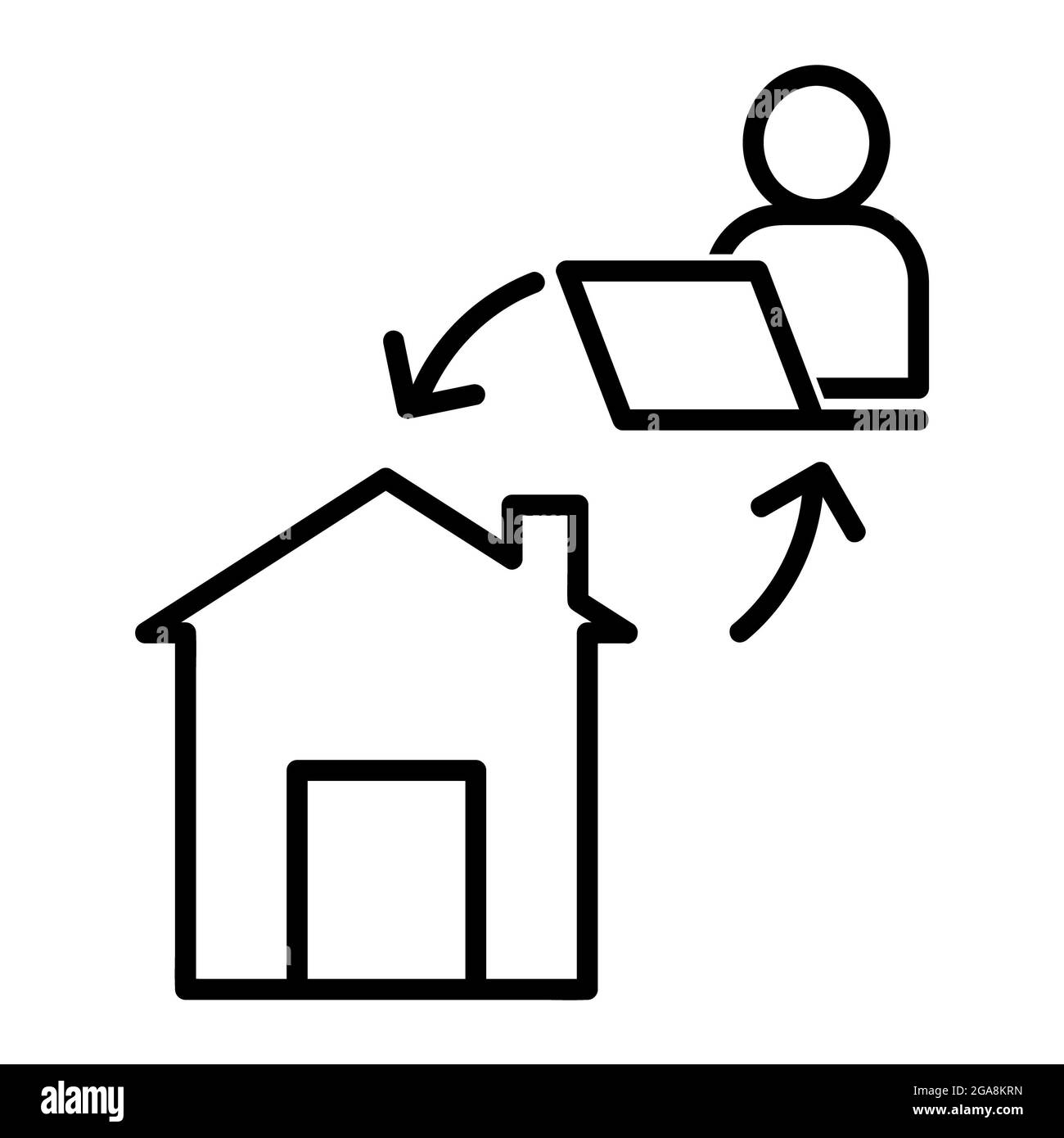 Remote work icon. Flat pictogram for web. Line stroke. Isolated on ...