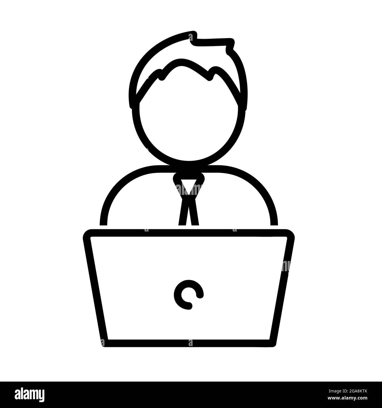 Remote work icon. Flat pictogram for web. Line stroke. Isolated on ...