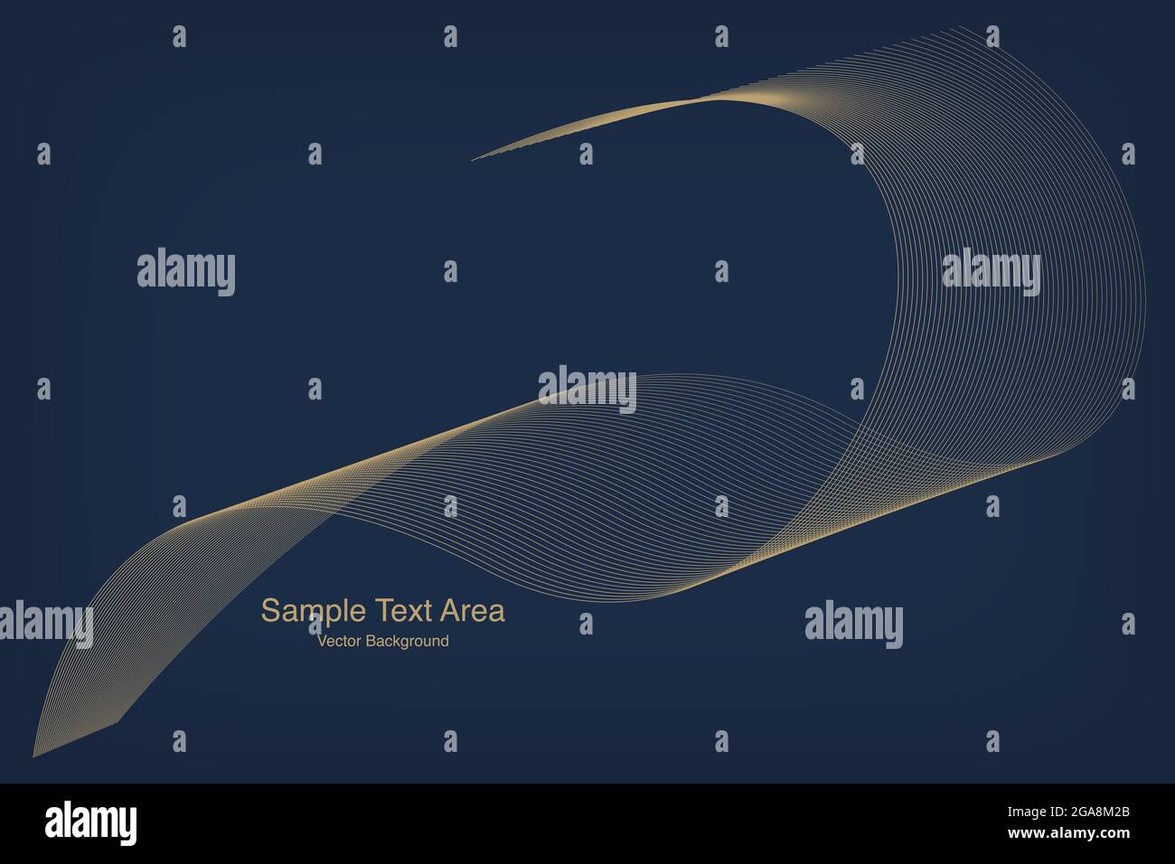 Abstract Modern Line, Wave Designed On Blue Background With Sample Text ...