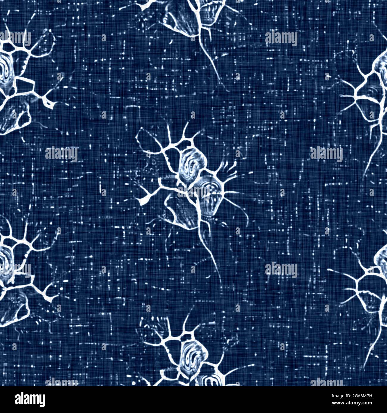 Acid wash blue jean effect texture with decorative linen mottled ...