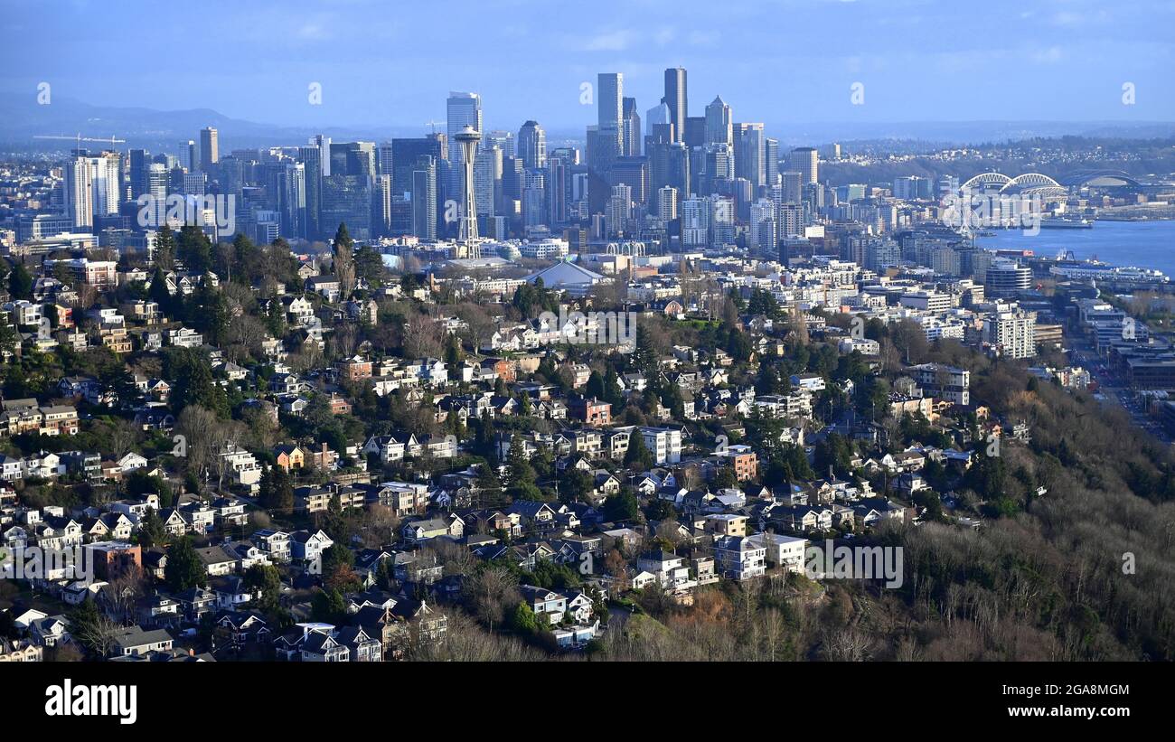 AERIAL VIEWS OF SEATTLE Stock Photo - Alamy