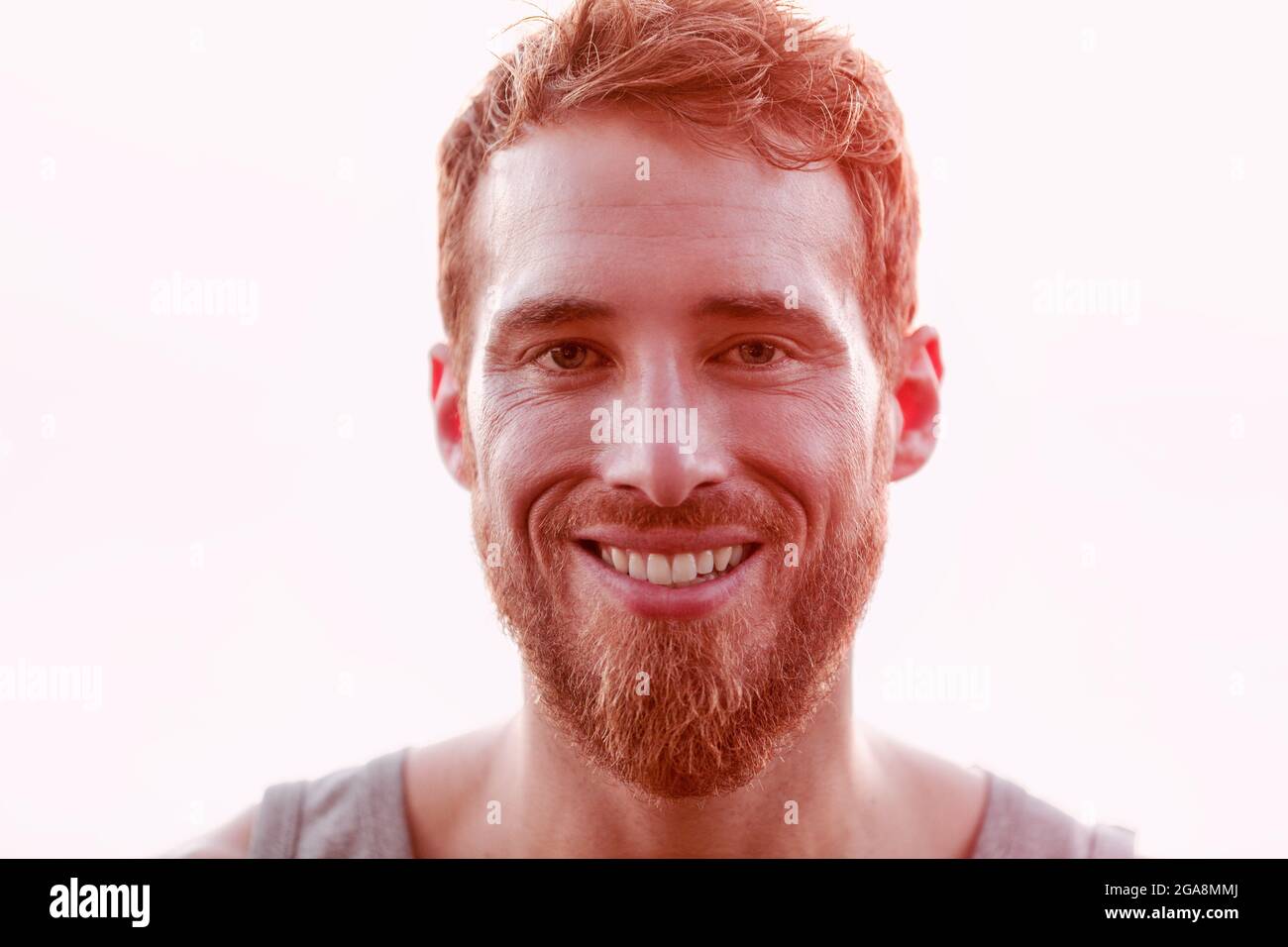 Happy Man Against White Background Stock Photo - Alamy