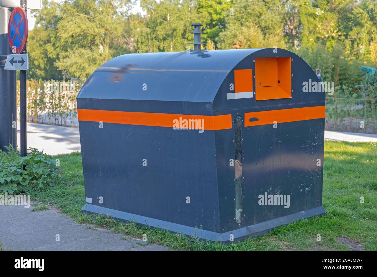 Plastic and Paper Recycling Container in Amsterdam Netherlands Stock ...
