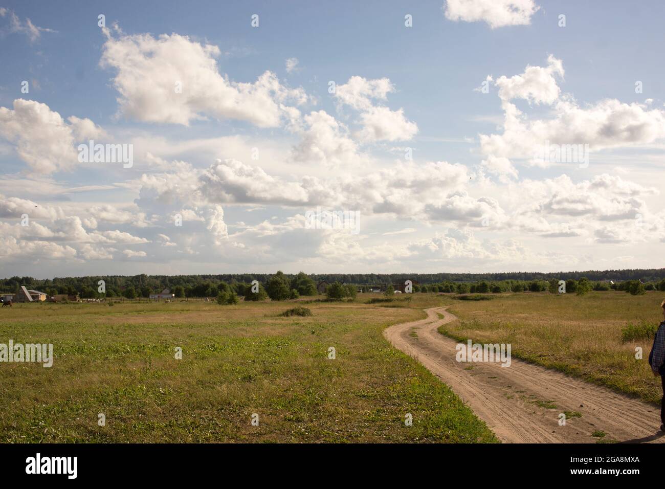 Sand Road In The Field Stock Photo - Alamy