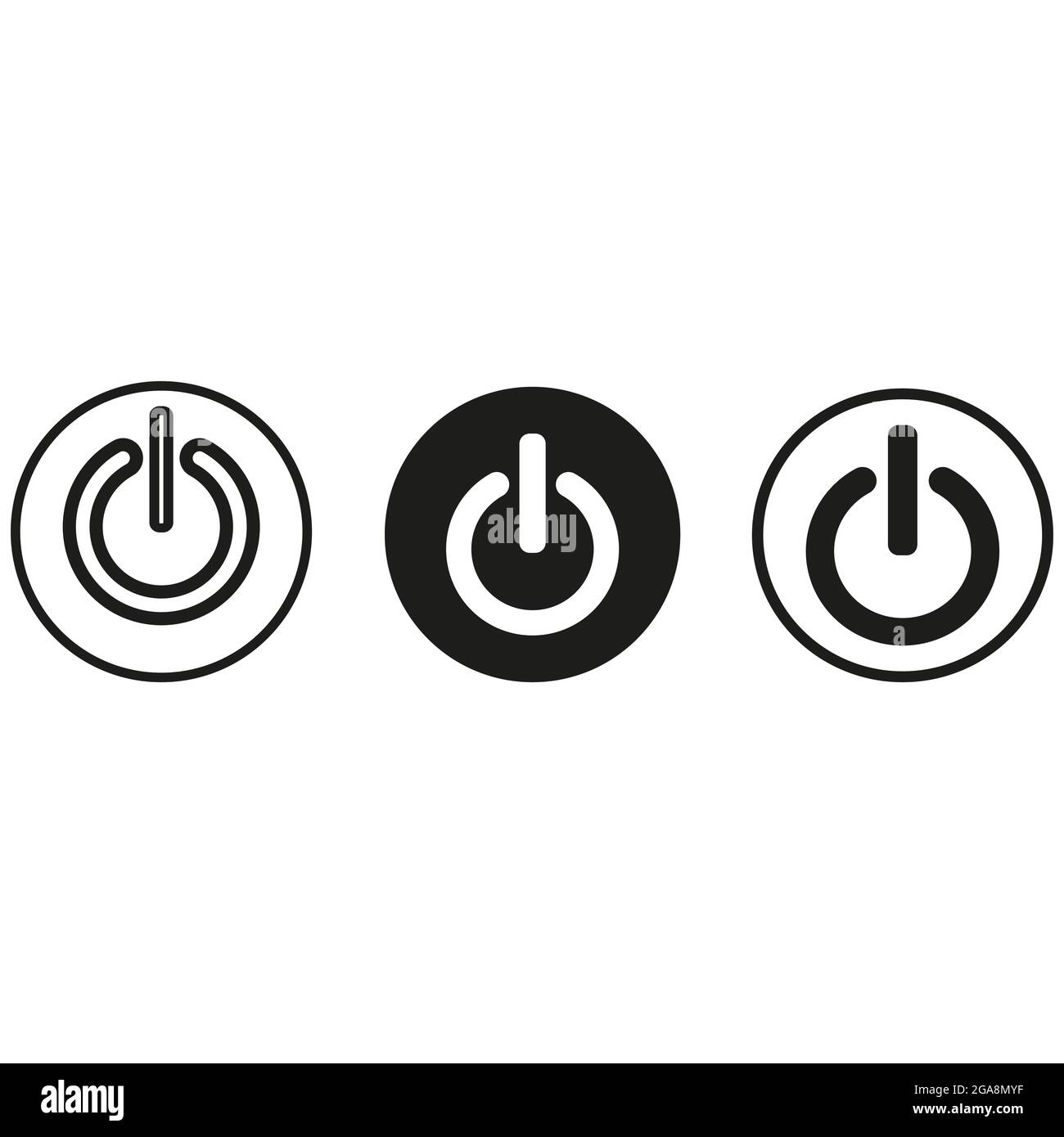 Power icon Vector Illustration on the white background. Power Button ...