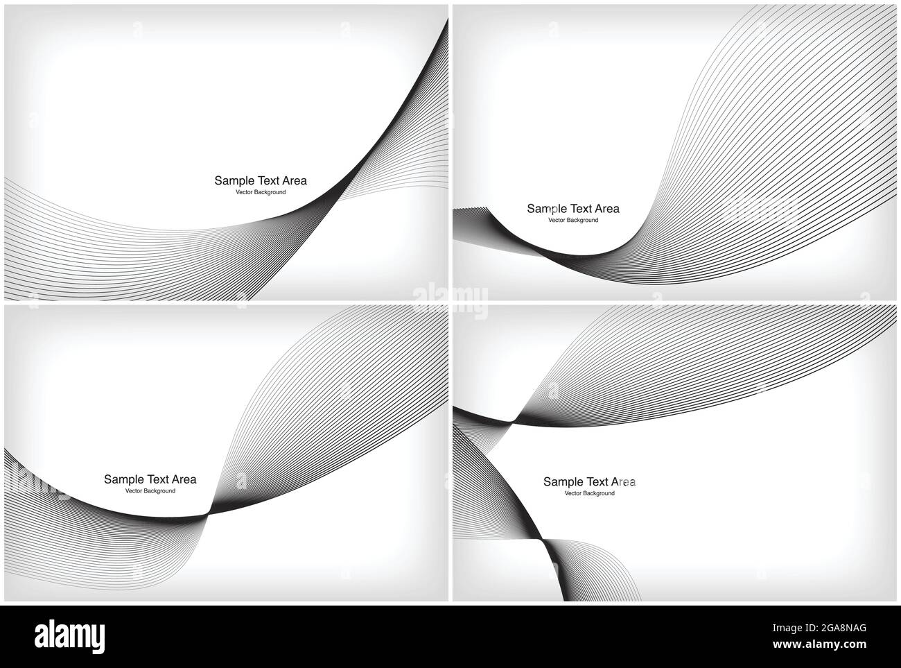 Modern Line Wave Set, Abstract Design Package Groups. Striped waves ...