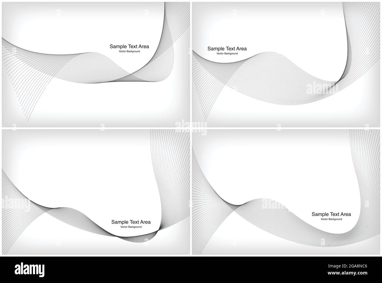 Modern Line Wave Set, Abstract Design Package Groups. Striped waves ...