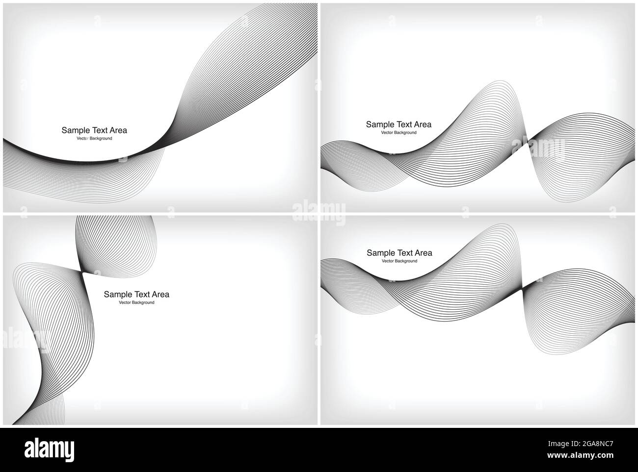 Modern Line Wave Set, Abstract Design Package Groups. Striped waves ...