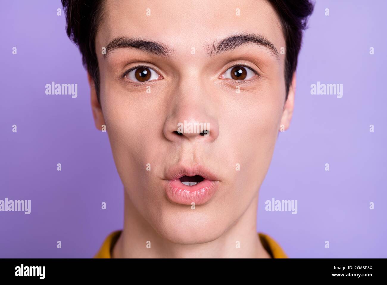 Photo brunet millennial guy hi-res stock photography and images - Alamy